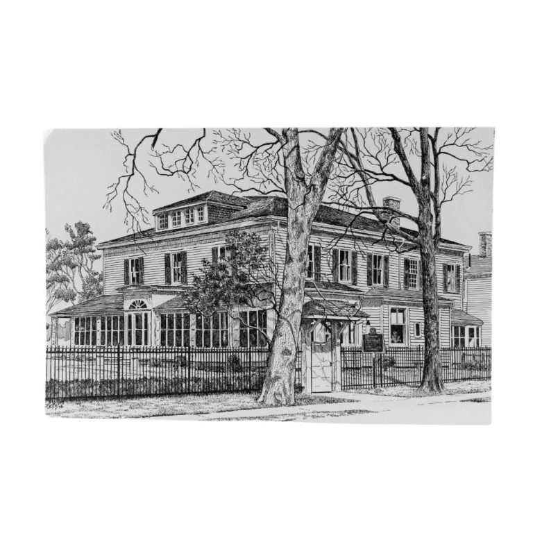 Eldon House Sideview Black and White Postcard - Eldon House